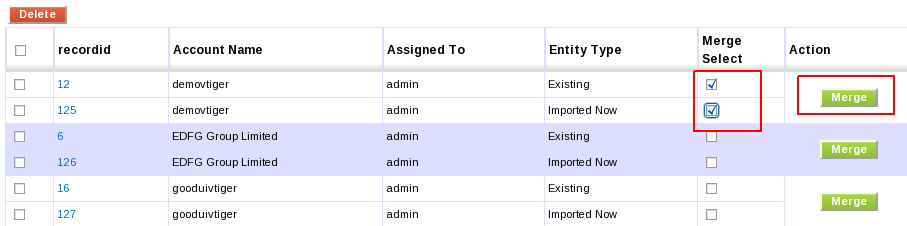 Duplicate Merging - vtiger